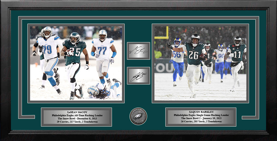LeSean McCoy & Saquon Barkley Snow Bowl Philadelphia Eagles Framed Pho