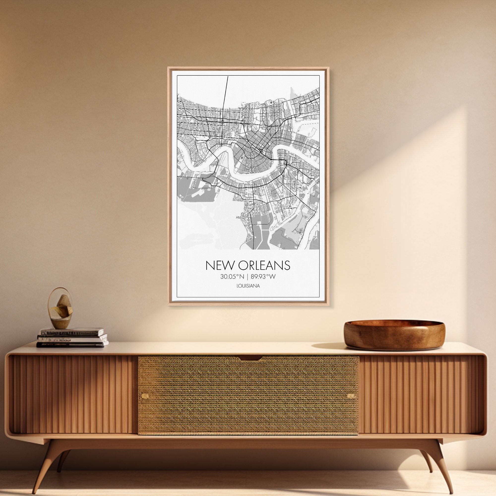 New Orleans Street Map, Louisiana Map, City Map Art, Modern Art, Wall