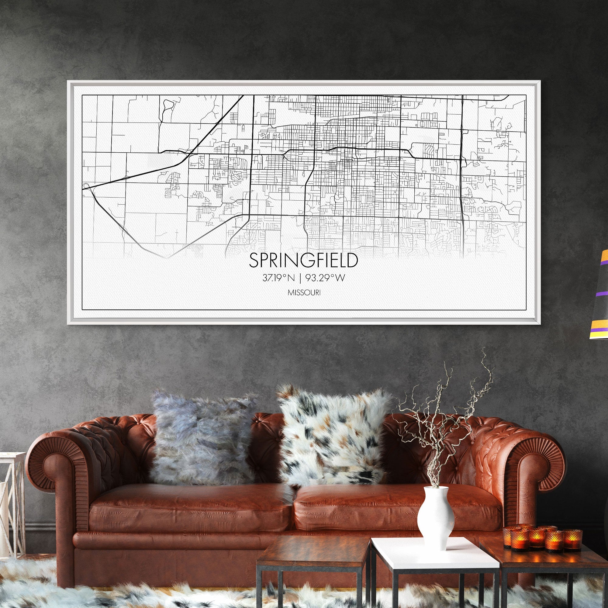 Springfield City Map, Missouri Art, Map Print, Modern Wall Art, Wall A