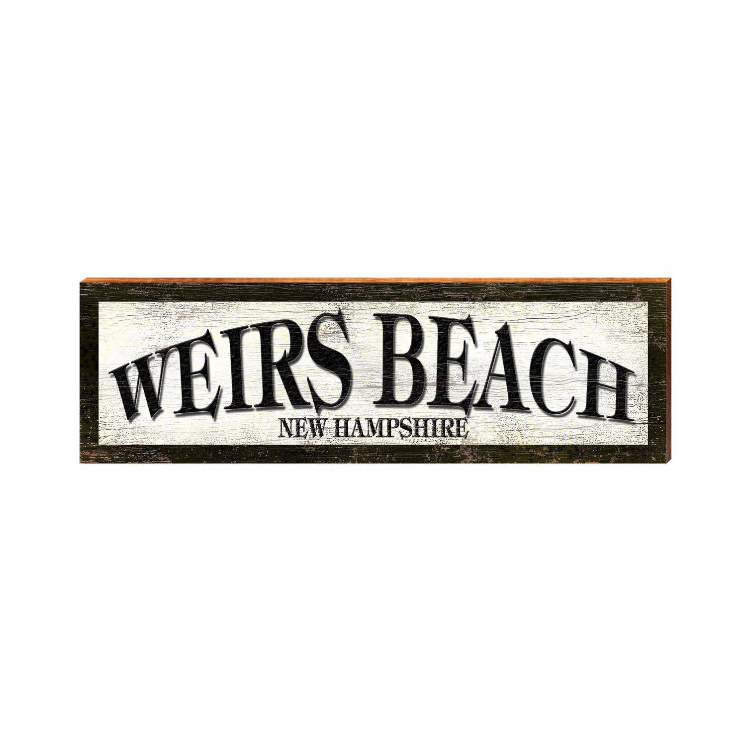 Weirs Beach New Hampshire Sign | Wall Art Print on Real Wood