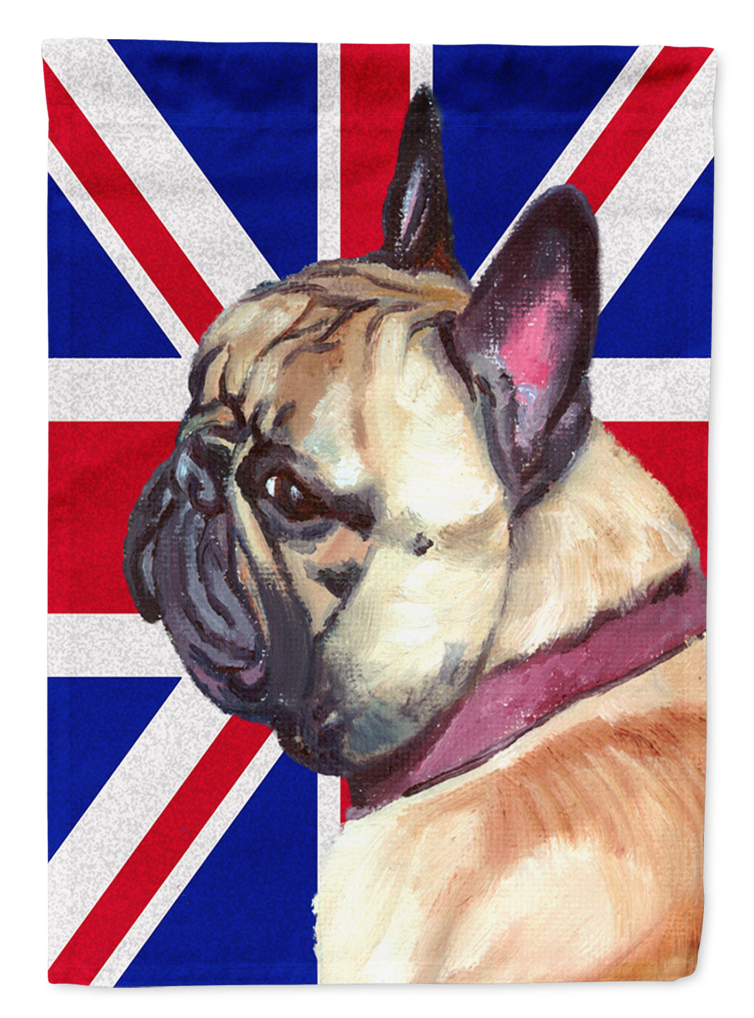 French Bulldog Frenchie with English Union Jack British Flag Garden Fl