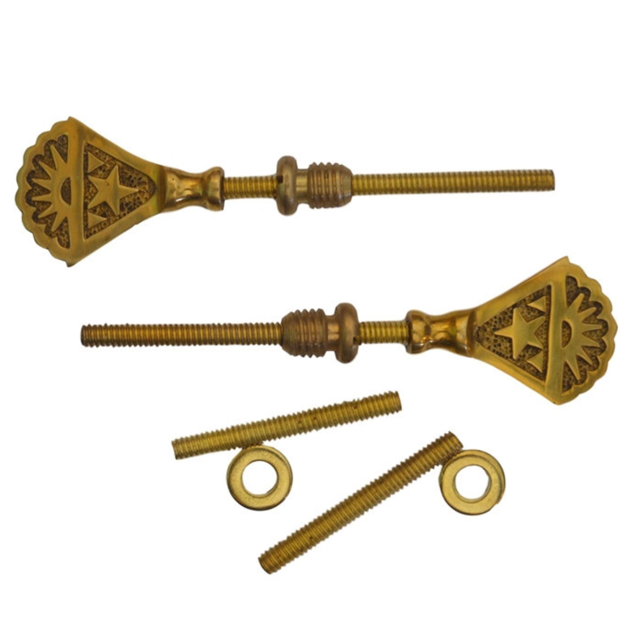 Star Cheval Mirror Mount Set Brass Hinges for Swivel Mirrors, Includes