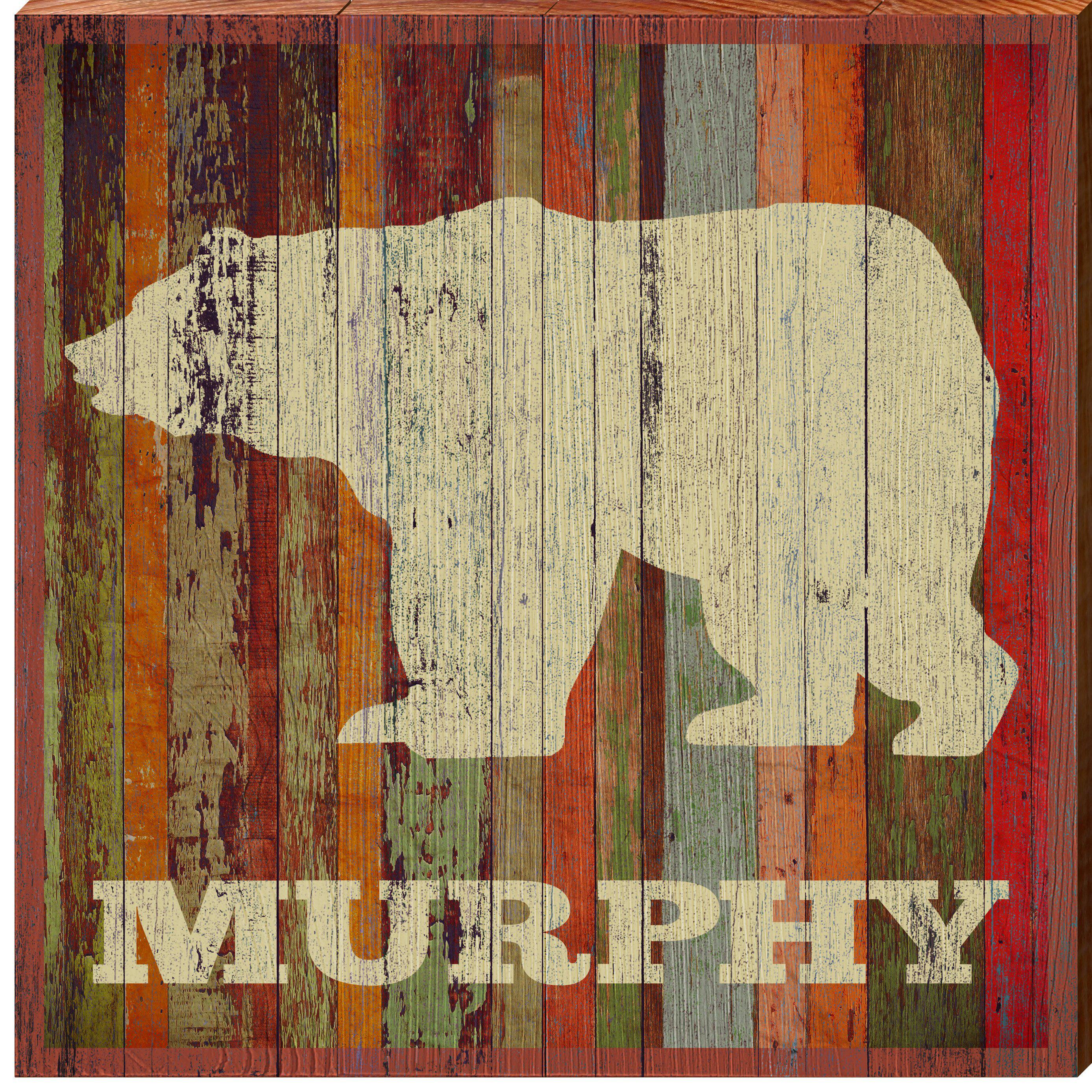 Murphy Bear | Wall Art Print on Real Wood