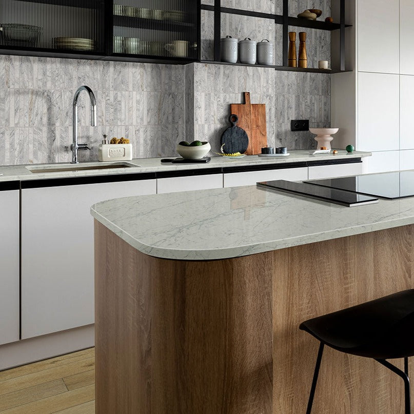 MSI Azurmatt™ Watercolor Premium Quartz Prefabricated Countertop - Isl