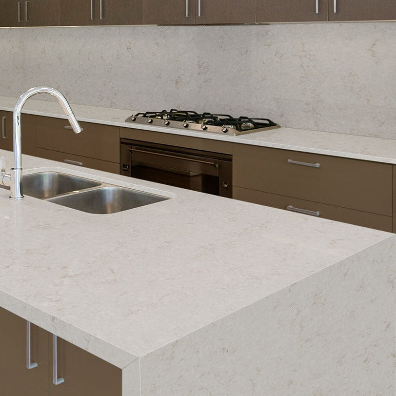 MSI Cashmere Taj™ Premium Quartz Prefabricated Countertop - Island
