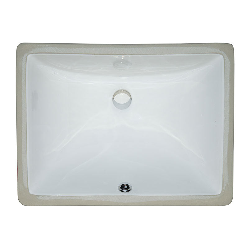 MSI Vanity Rectangle Porcelain Undermount Sink (L)18.5" (W)13.75" (H)8