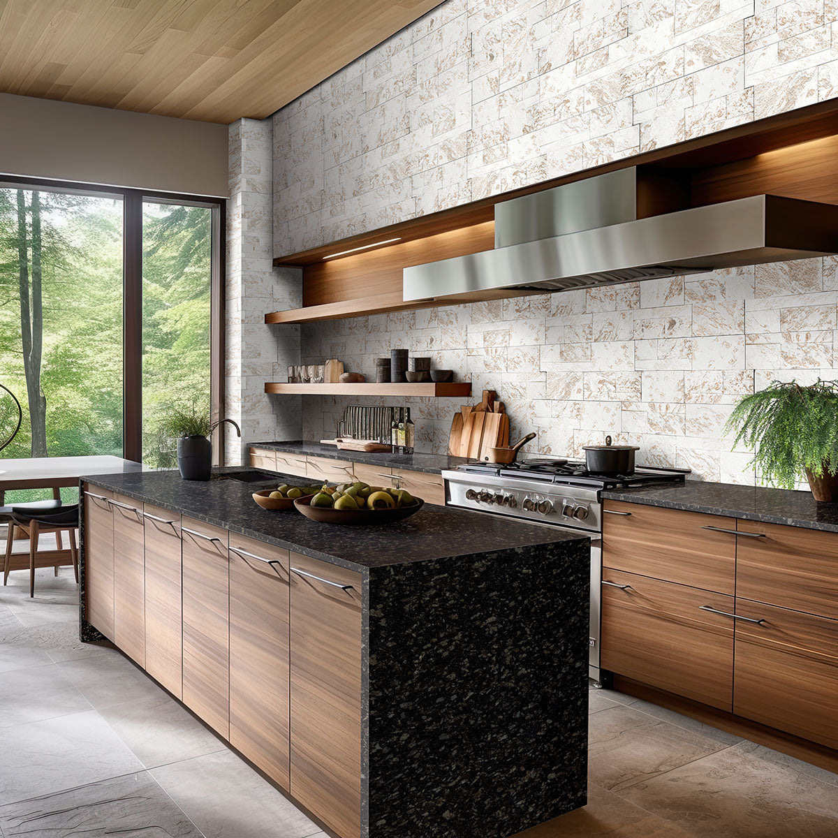 MSI XL Rockmount Royal White Splitface Ledger Panel Quartzite Wall Til