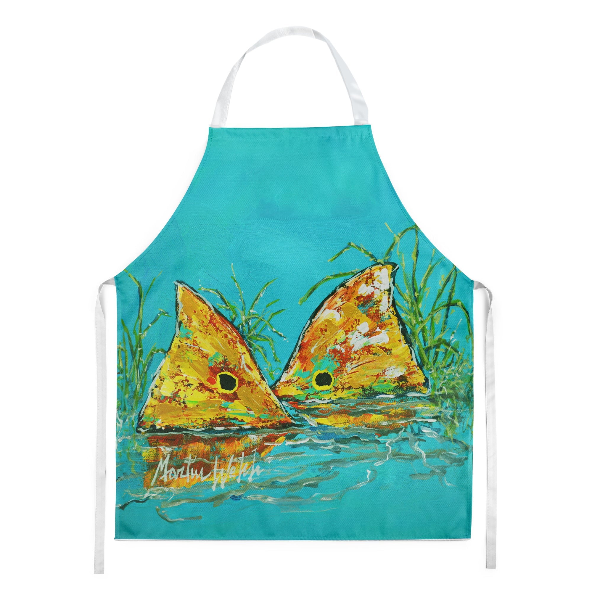 Side By Side Red Fish Apron – Artist-Designed Kitchen, BBQ & Craft Apr