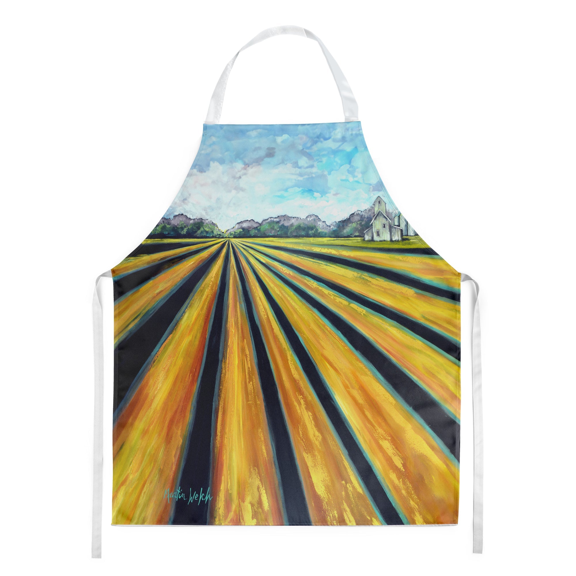 Silos Farm Land Apron – Artist-Designed Kitchen, BBQ & Craft Apron