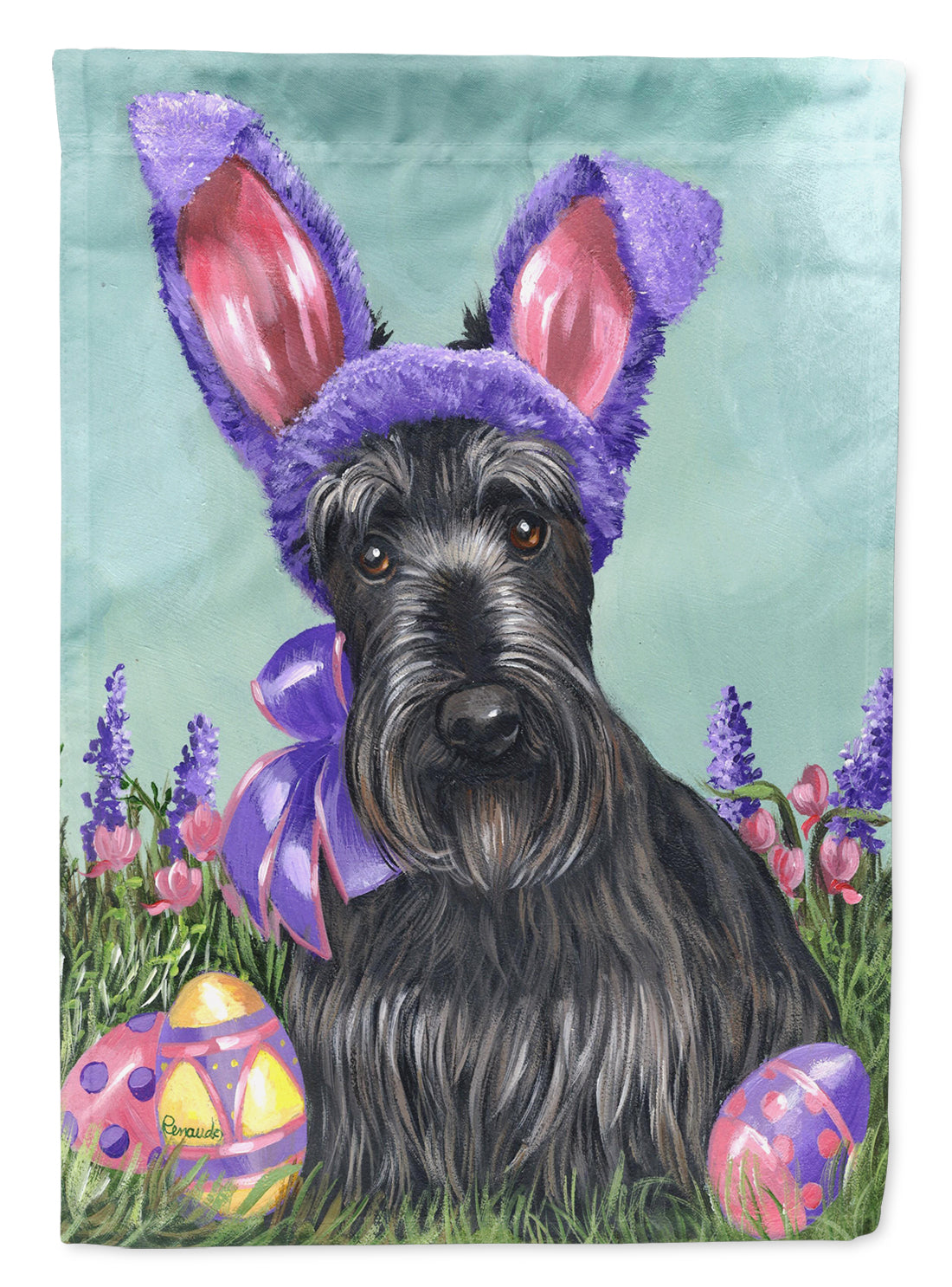 Scottie Easter Bunny Flag Canvas House Size PPP3172CHF