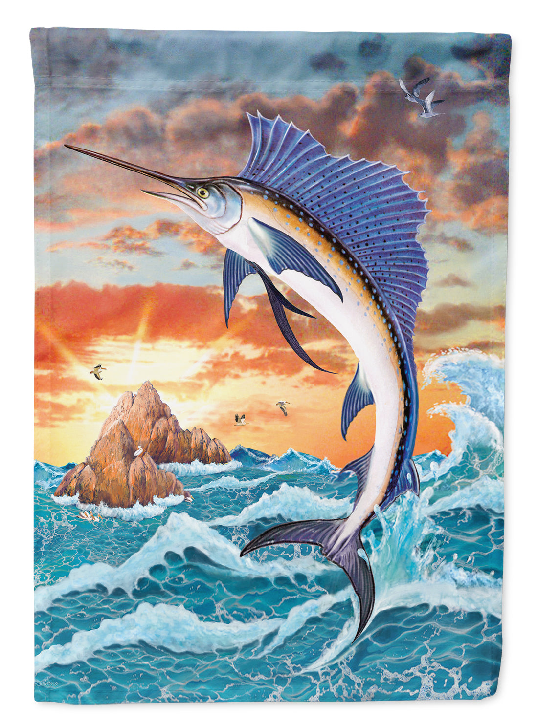 Sailfish at Sunset Garden Flag – Decorative Outdoor Yard Flag PRS4004G