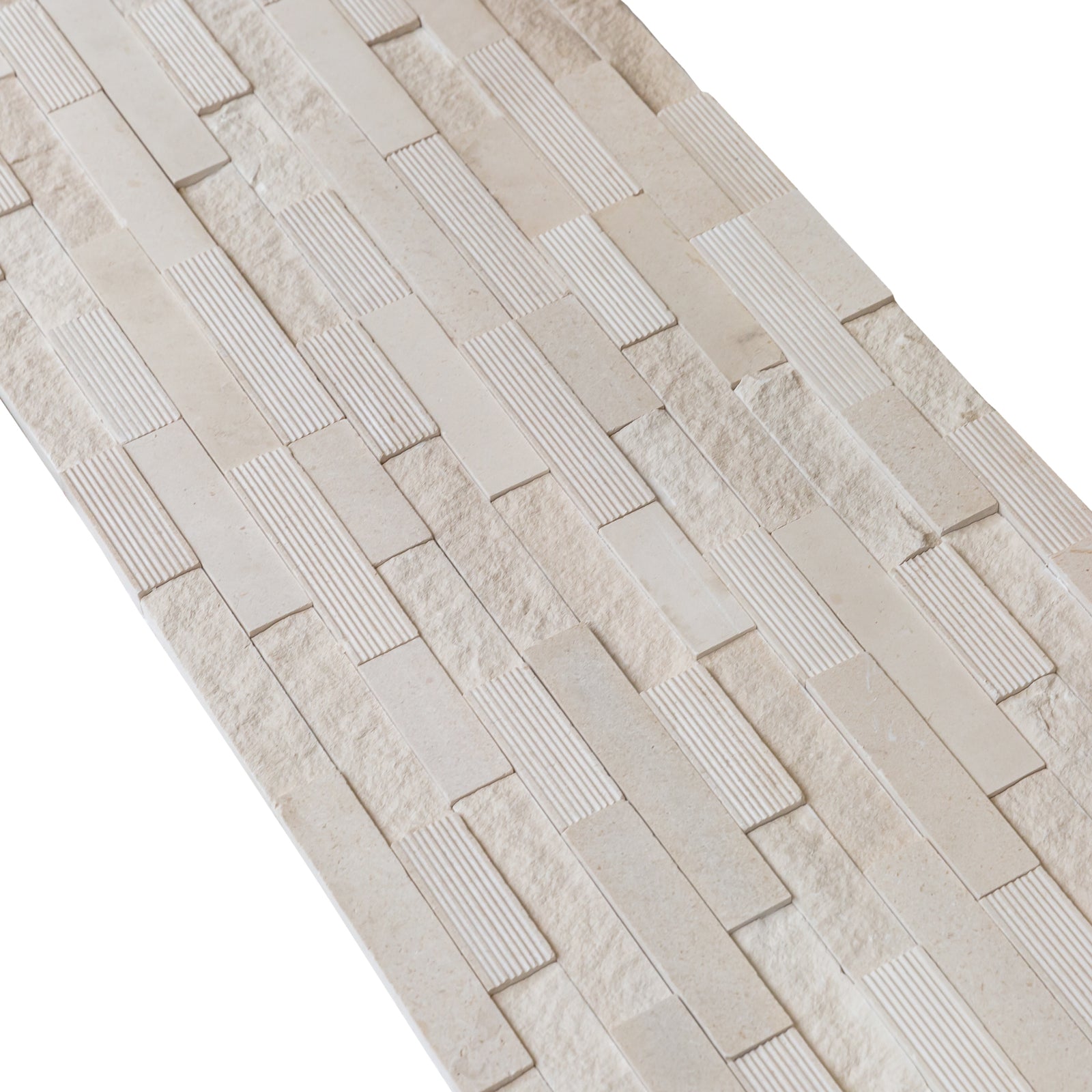 Piedra Caliza Ledger 3D Panel 6"x24" Multi Surface Natural Limestone W