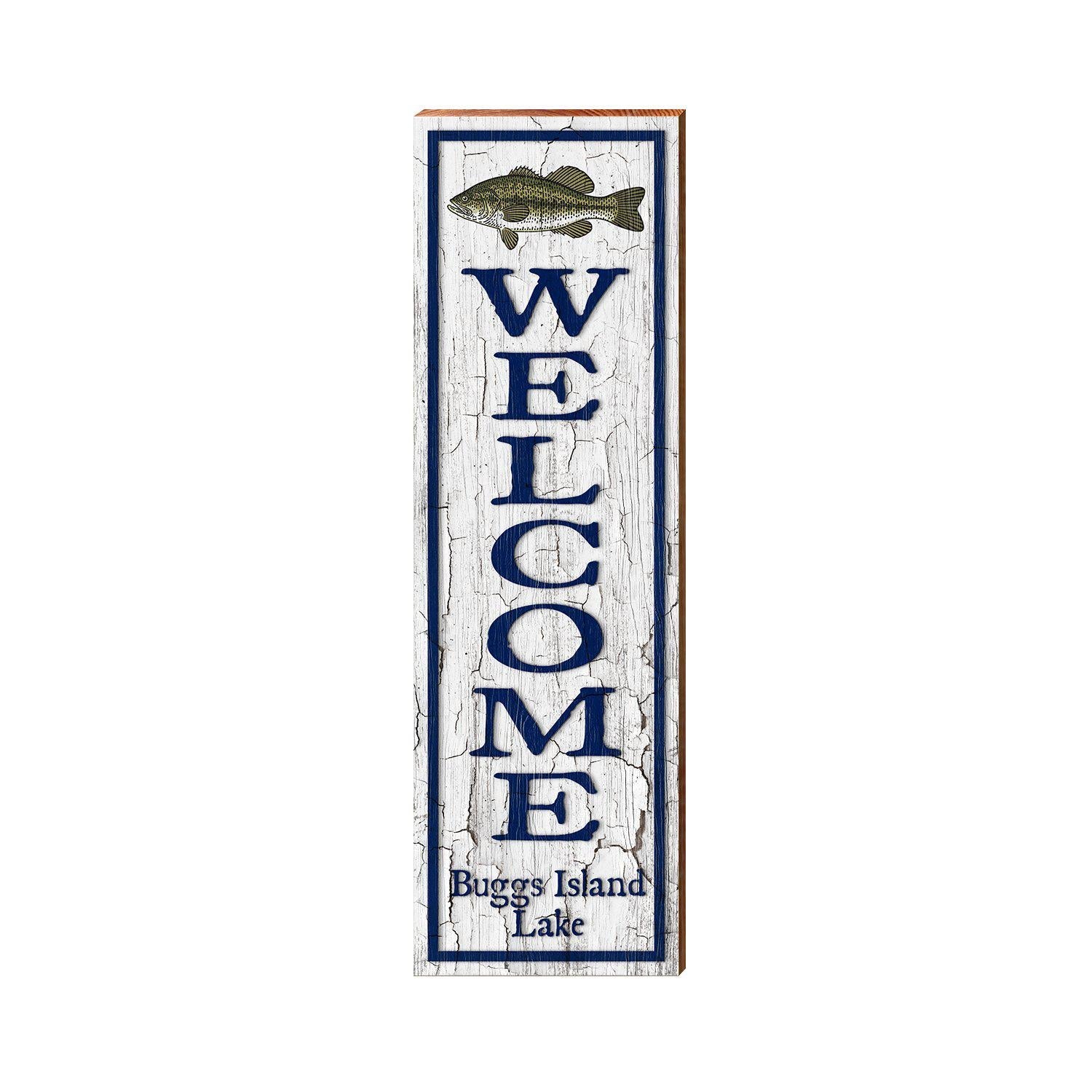 Welcome Buggs Island Lake Fish RUD1 | Wall Art Print on Real Wood