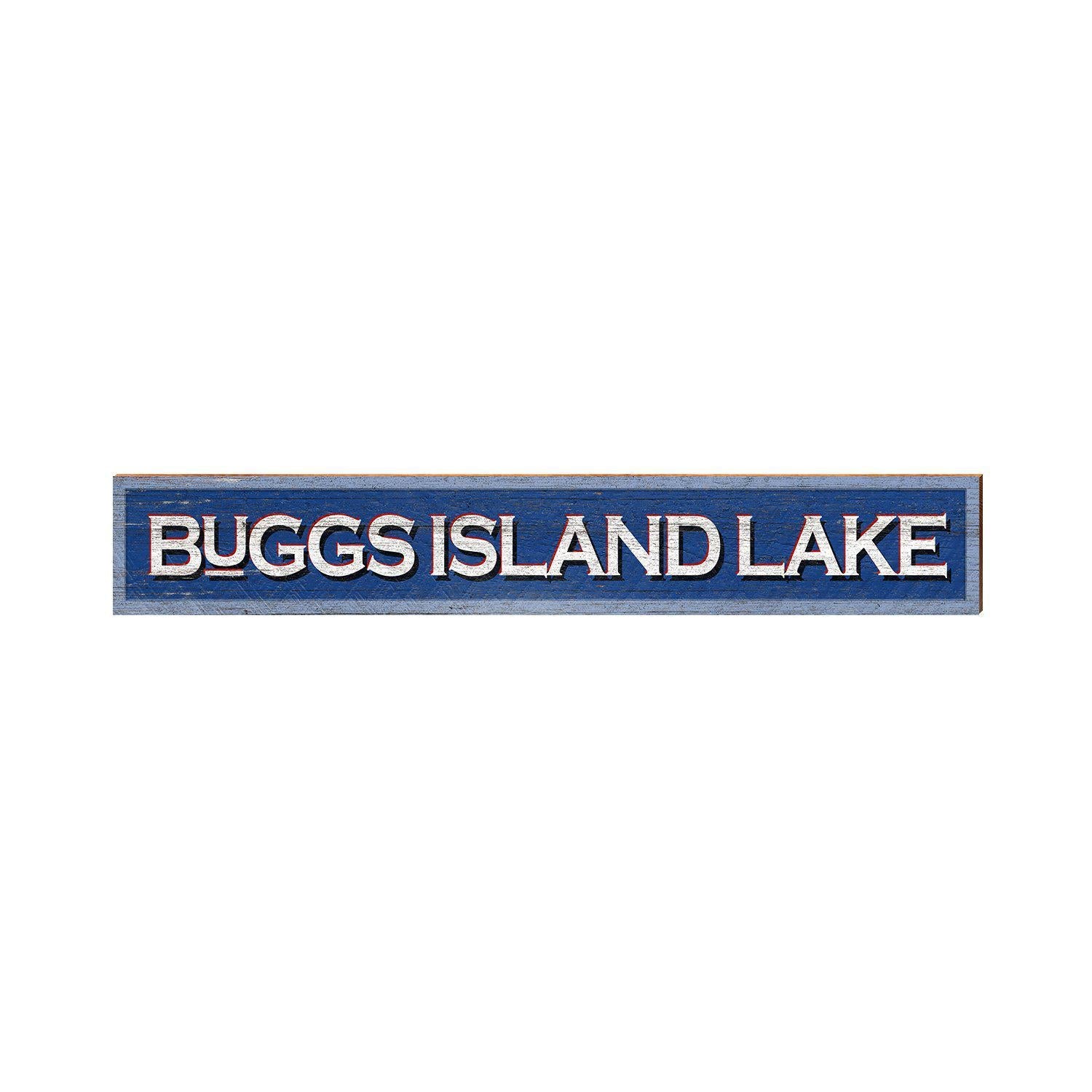 Buggs Island Lake Navy Sign RUD1 | Wall Art Print on Real Wood