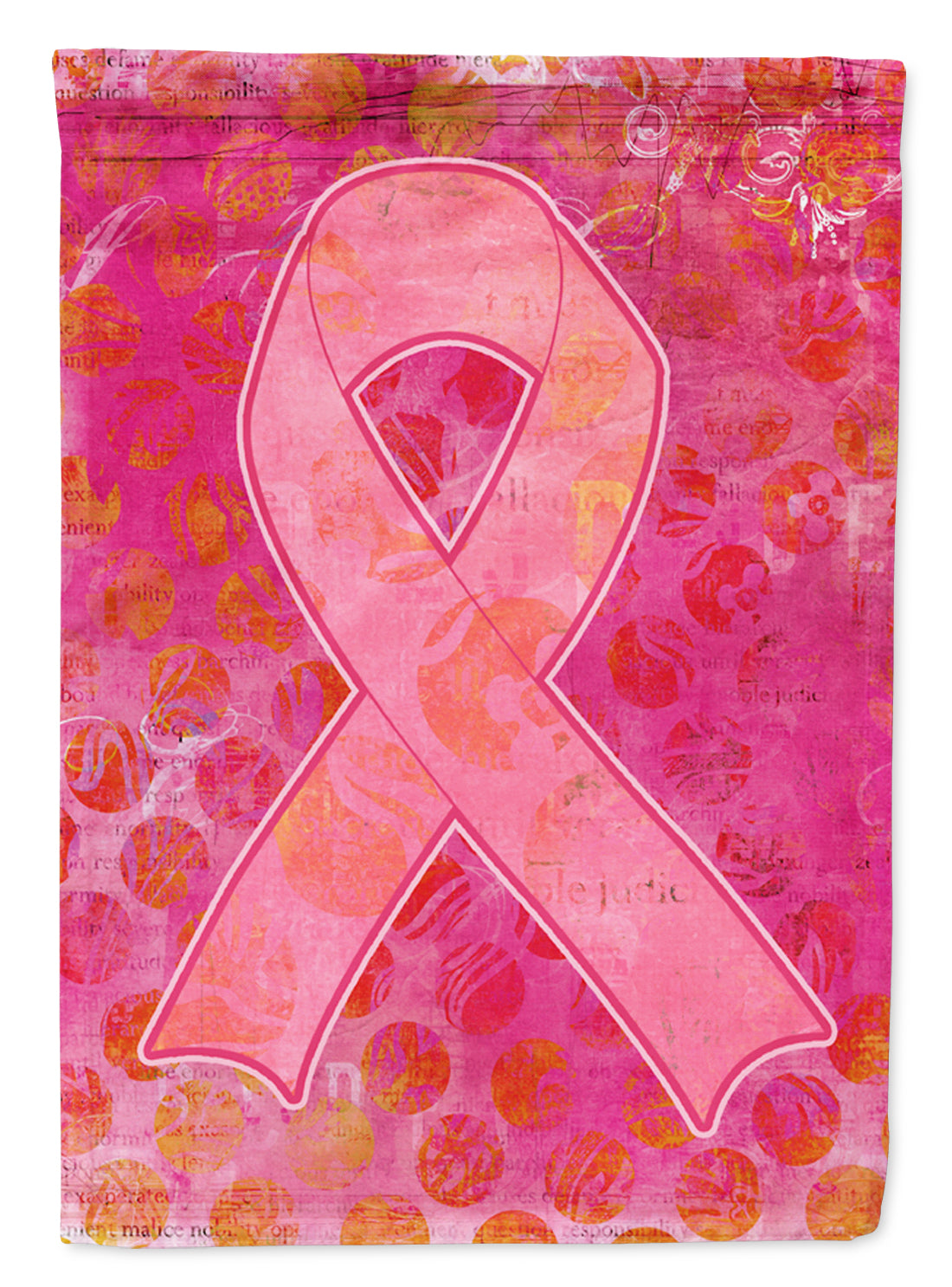 Artsy Breast Cancer Pink Ribbon Garden Flag – Inspirational Outdoor Su