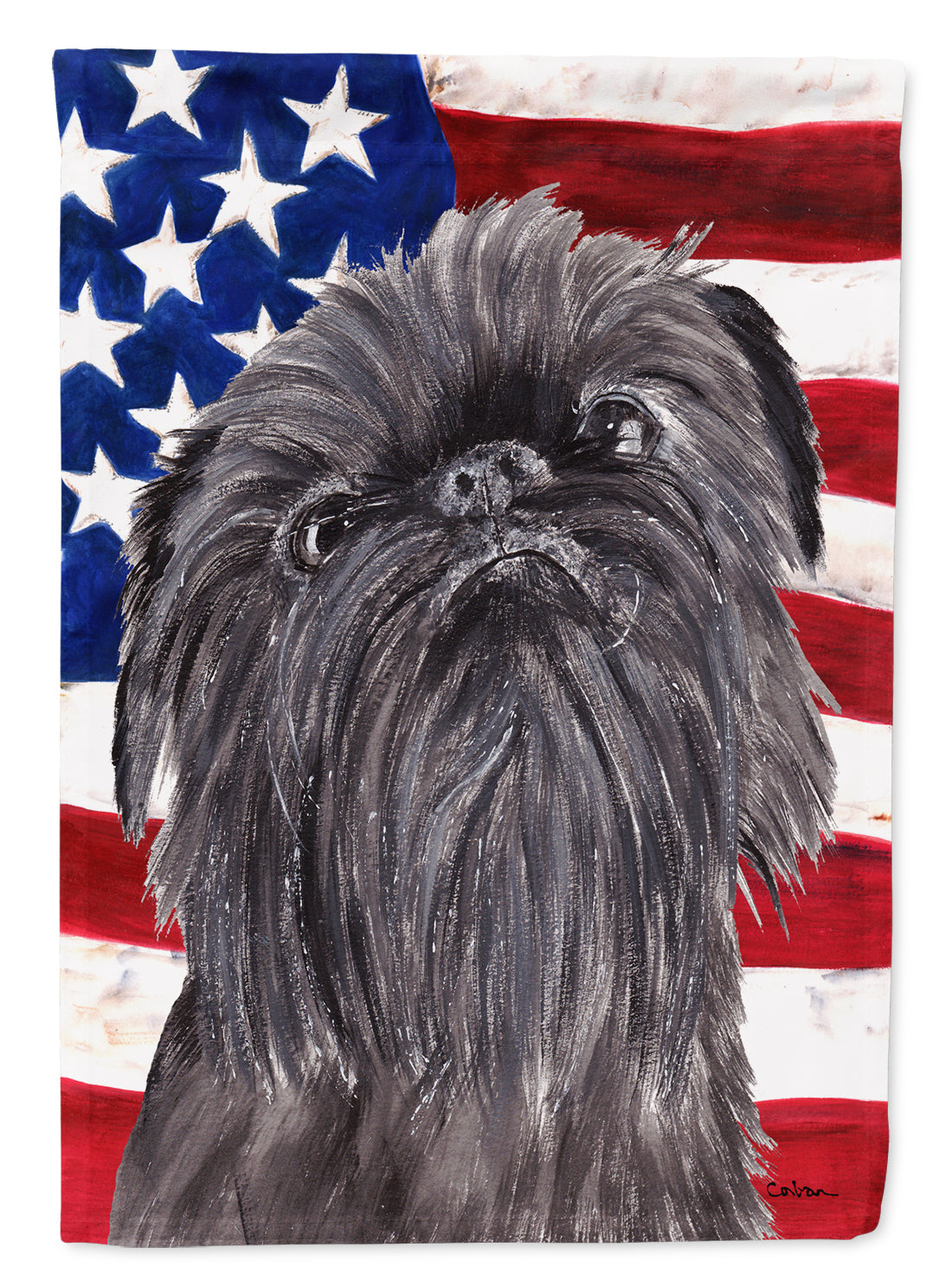 Brussels Griffon USA American Flag Garden Flag – Decorative Outdoor Ya