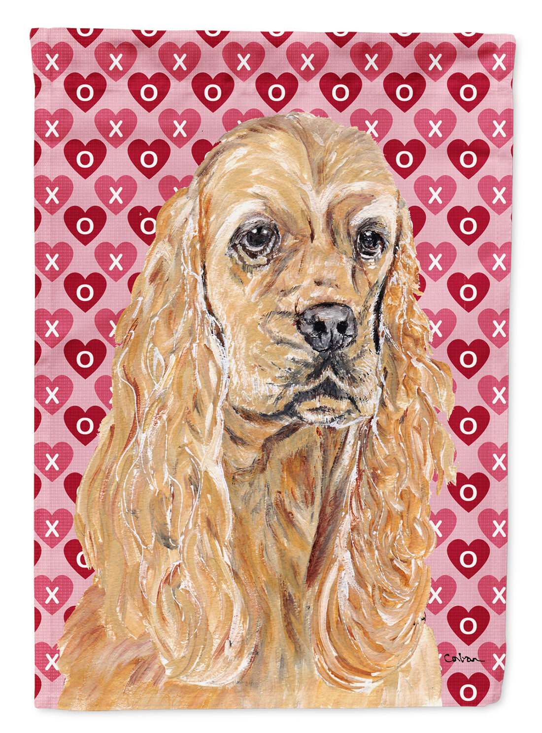 Cocker Spaniel Valentine's Love Flag Canvas House Size
