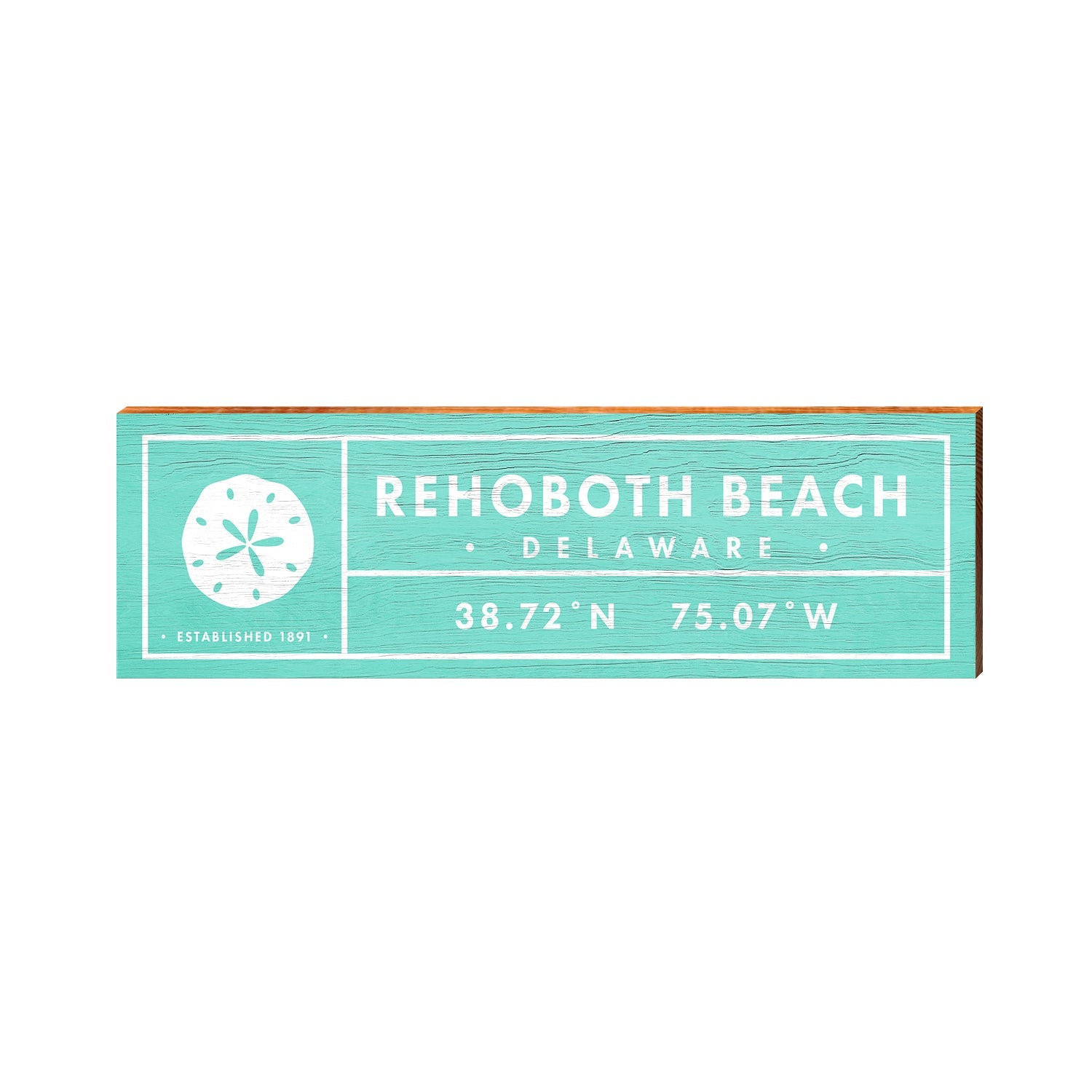 Rehoboth Beach, Delaware Wooden Teal Welcome Sign w/ Sand Dollar | Wal
