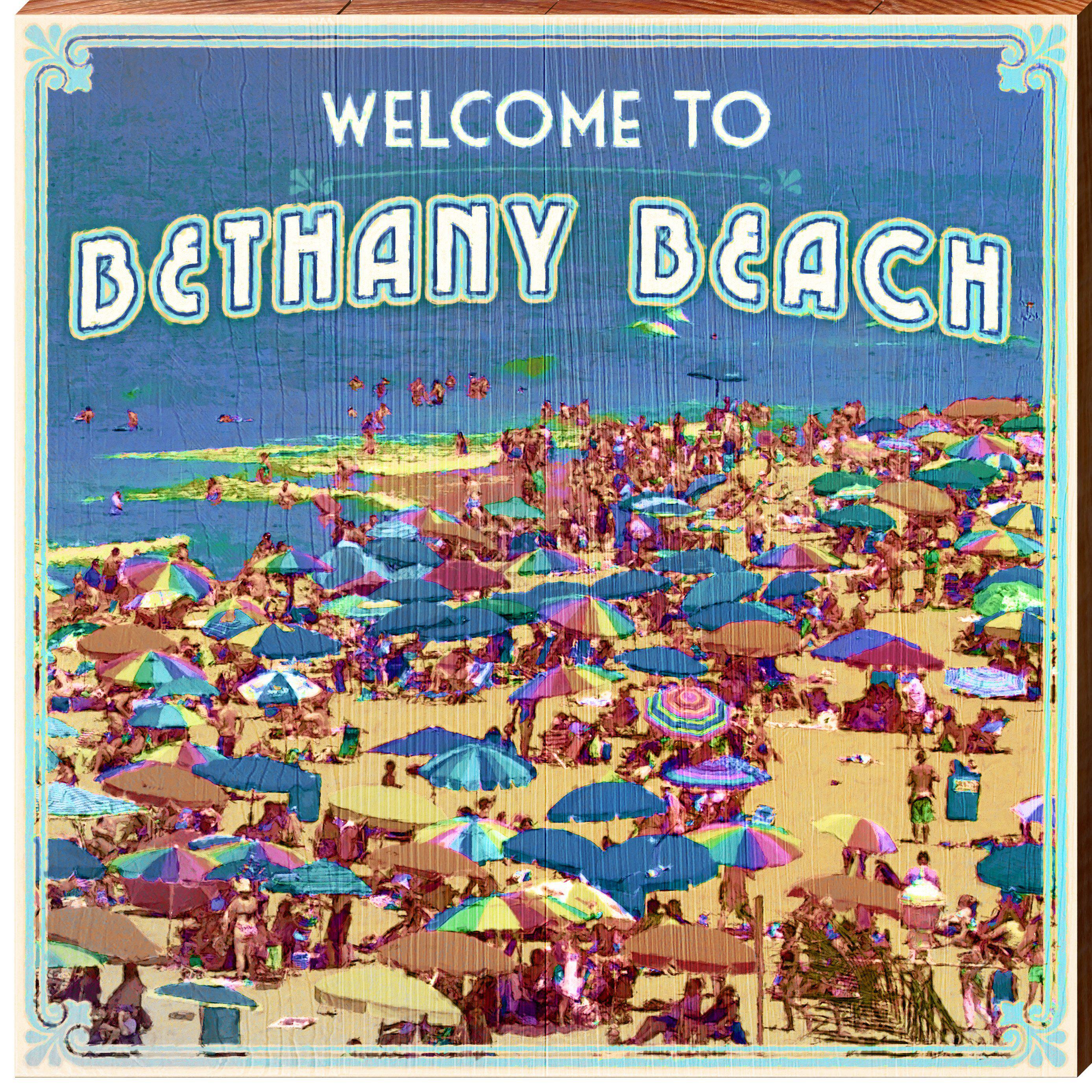 Welcome to Bethany Beach | Wall Art Print on Real Wood