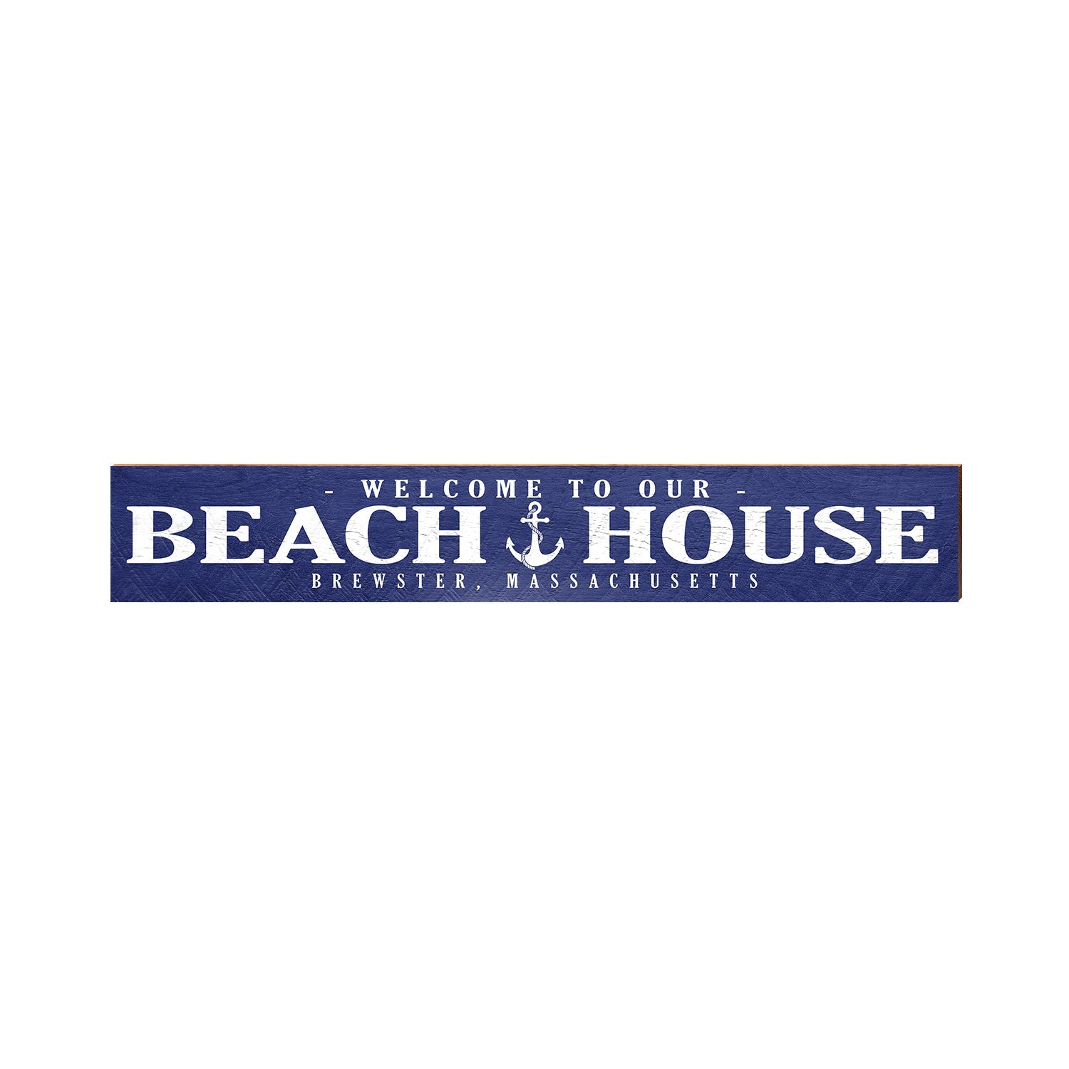 Brewster, Massachusetts Navy Beach House Wooden Sign | Wall Art Print