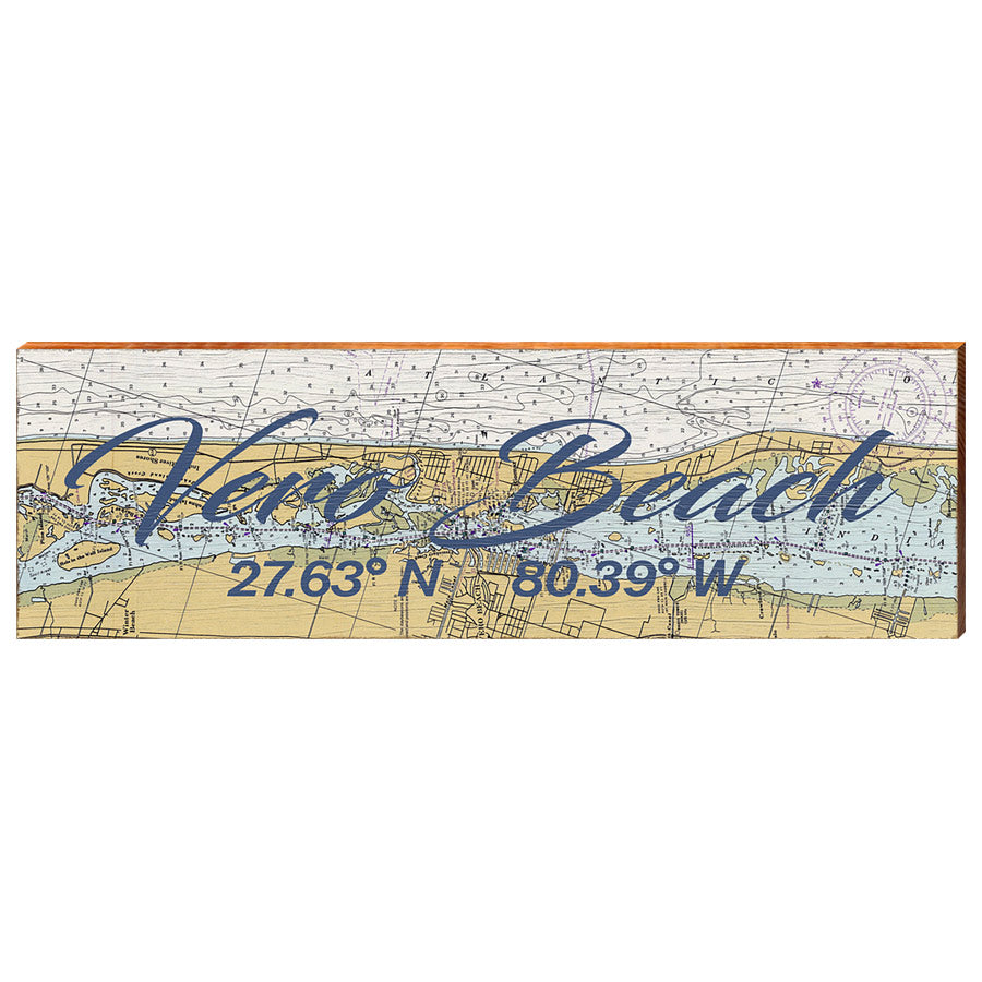 Vero Beach, Florida Latitude Longitude Map Wooden Sign | Wall Art Prin
