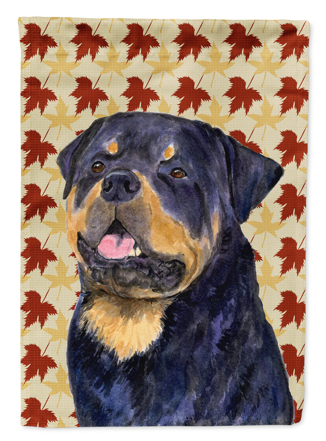 Rottweiler Fall Leaves Portrait Flag Canvas House Size