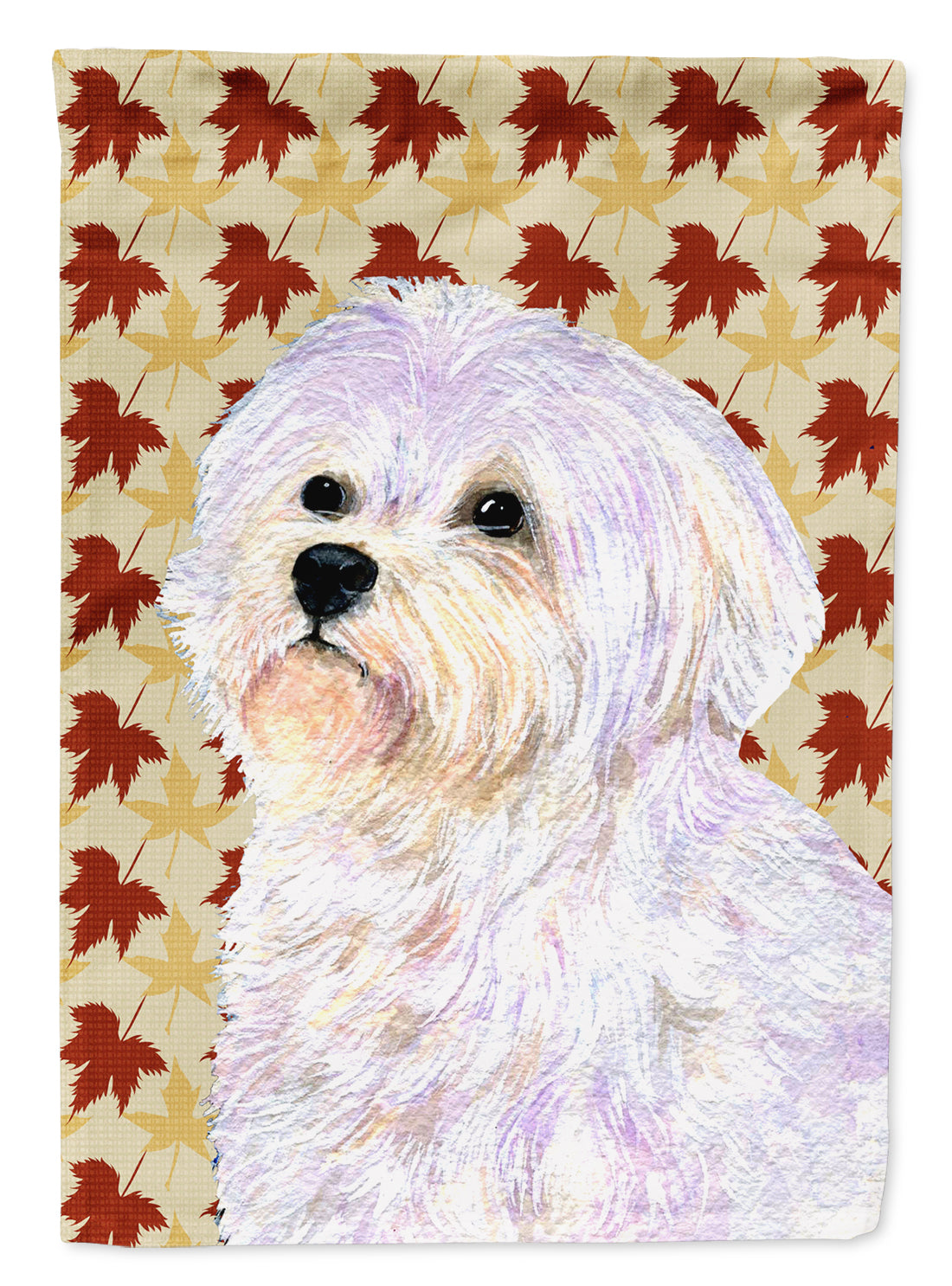 Maltese Fall Leaves Portrait Flag Canvas House Size