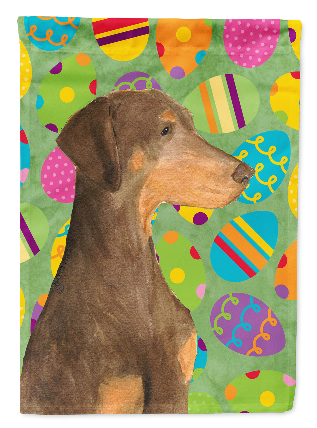 Doberman Easter Eggtravaganza Garden Flag - Outdoor Decorative Yard Fl