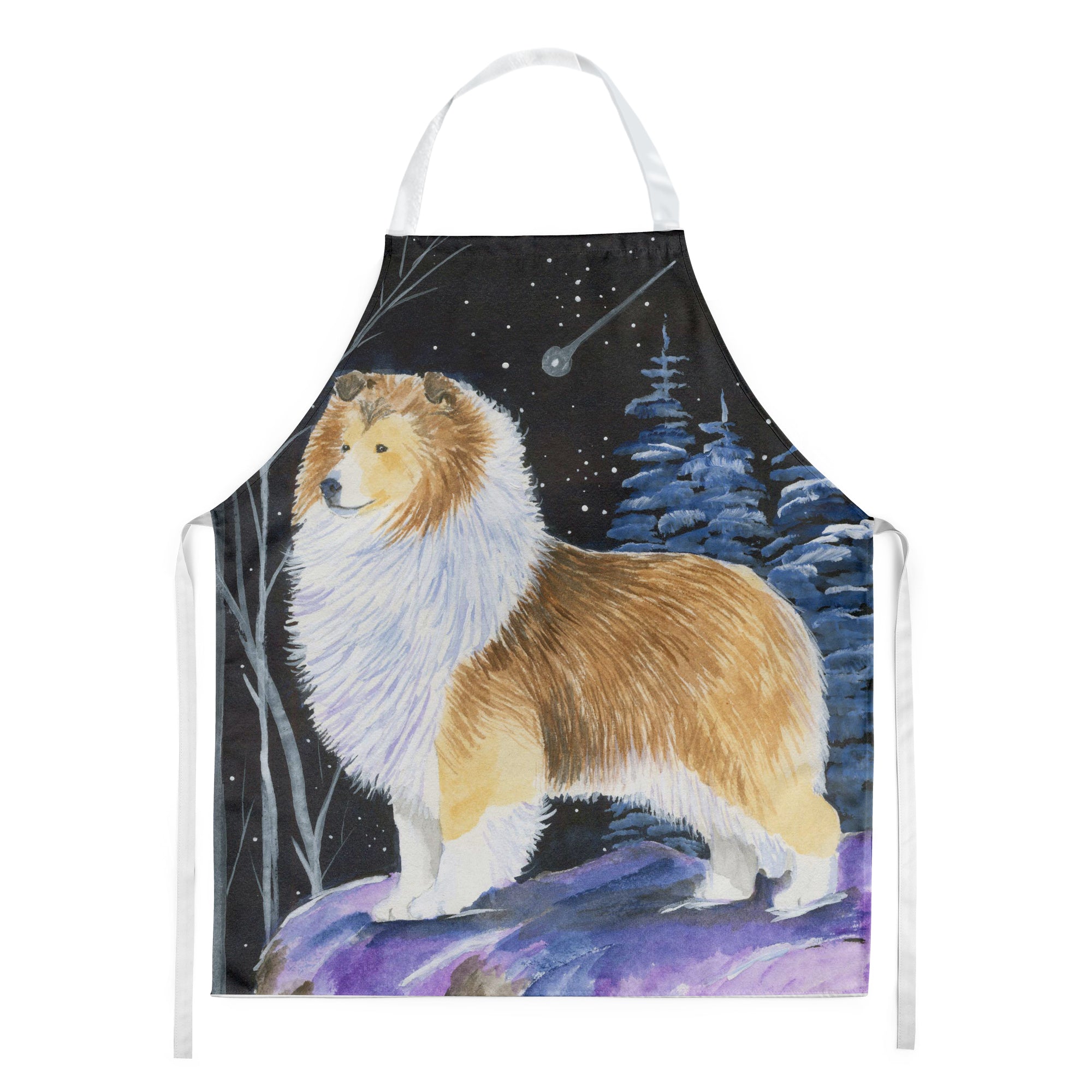 Starry Night Sheltie Apron – Artist-Designed Kitchen, BBQ & Craft Apro