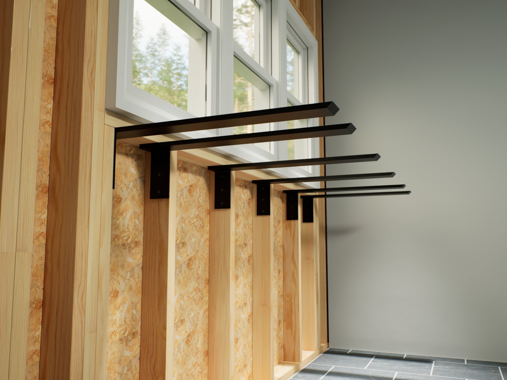 The Original™ Side Wall Free Hanging Shelf Bracket in Industrial, Alum