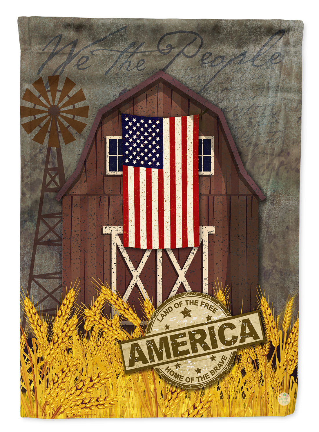 Patriotic Barn Land of America Garden Flag - Outdoor Decorative Yard F