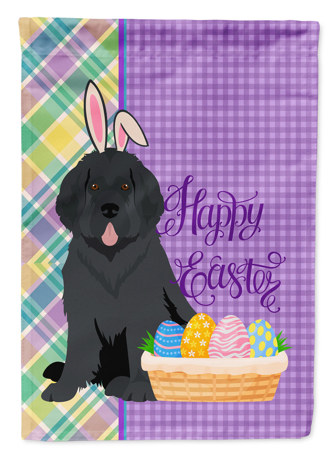 Black Newfoundland Easter Garden Flag – Decorative Outdoor Yard Flag