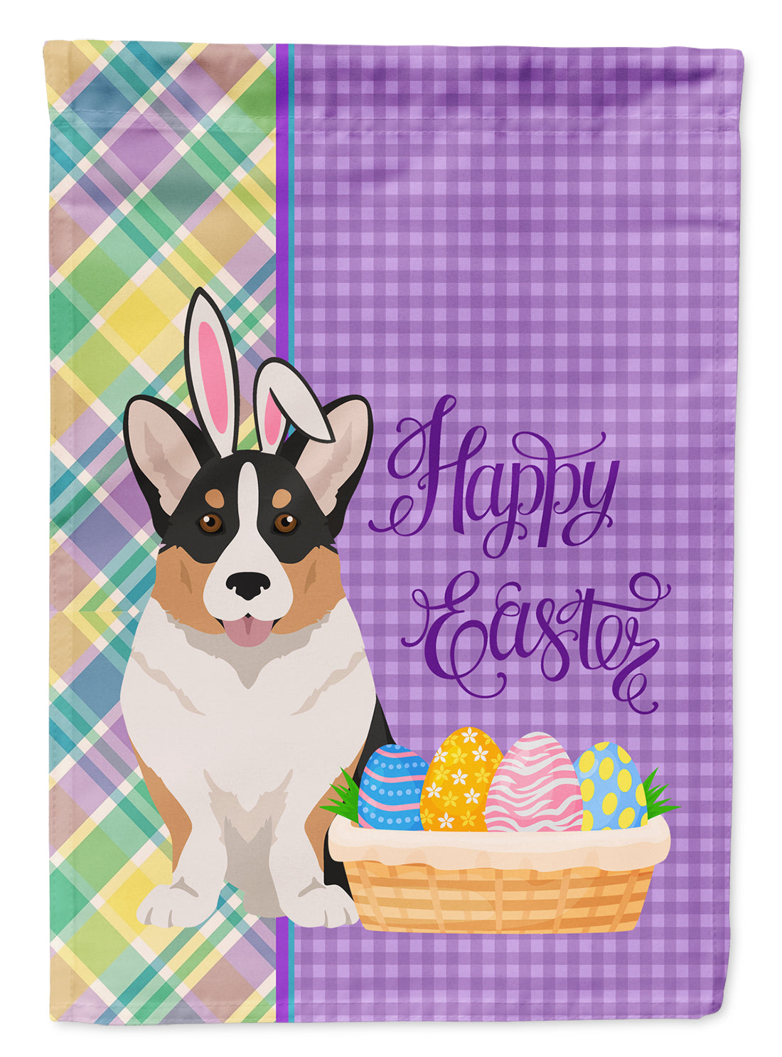 Tricolor Cardigan Corgi Easter Garden Flag – Decorative Outdoor Yard F