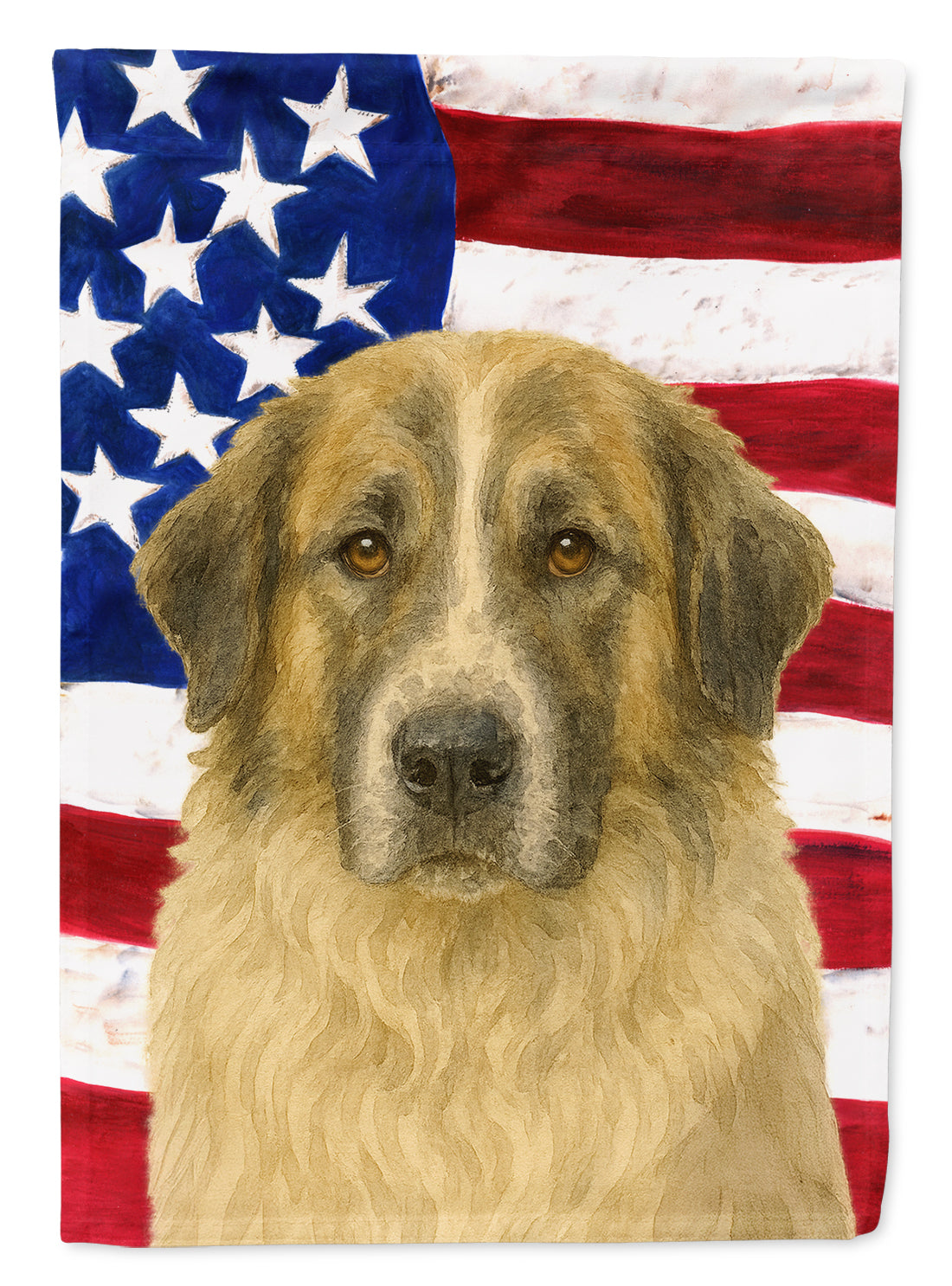 Badger Great Pyrenees American Flag Garden Flag