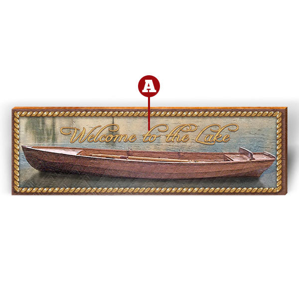 Customizable Rope Border "Welcome To" | Wall Art Print on Real Wood