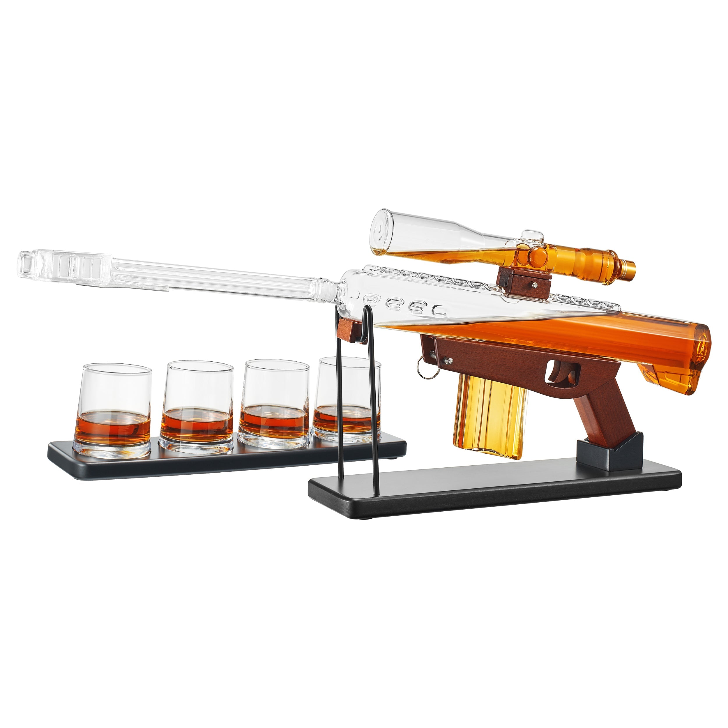 Gifts for Men Dad, Whiskey Decanter Set - Sniper Scope Glass Gun AR Li