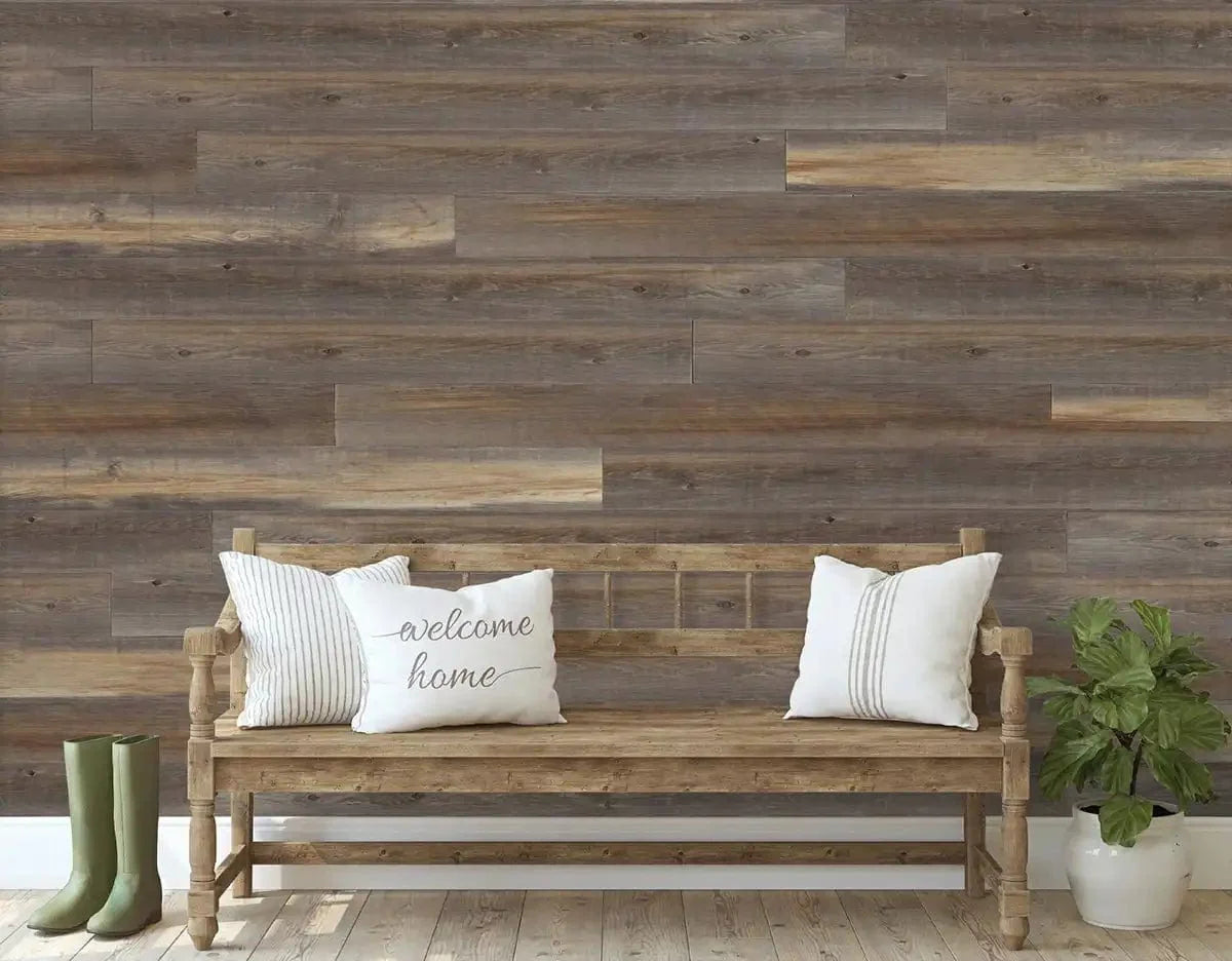 Rustic Originals 1/4 in. x 5.1 in. Real Wood Easy Install Wall Panels