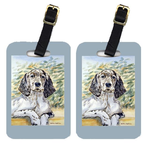 English Setter Luggage Tags – Set of 2 Durable Bag Tags with Straps