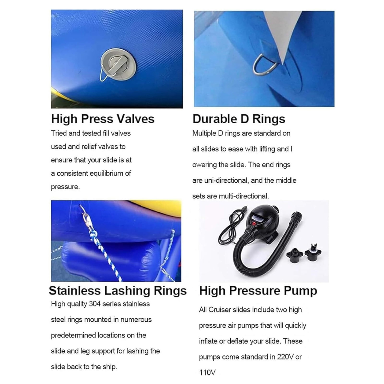 Extra Large Inflatable Heavy Duty Yacht Water Slide With Air Pump And