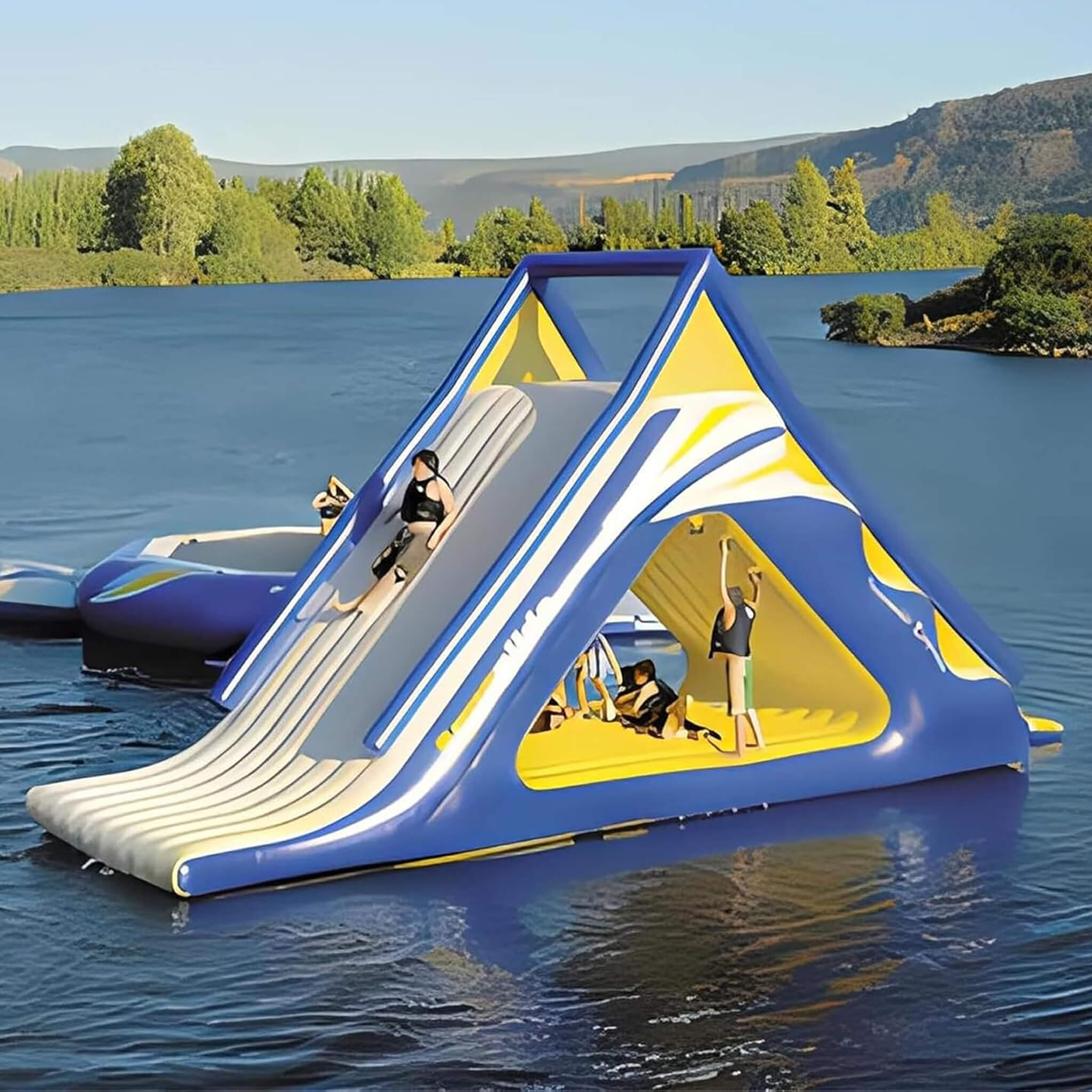 Giant Heavy Duty Inflatable Triangle Water Slide With Air Pump (SAK259