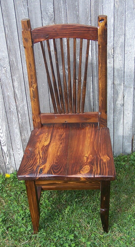 Pine Dining Chair, Rustic Dining Chair, Solid Wood Dining Chair, Spind