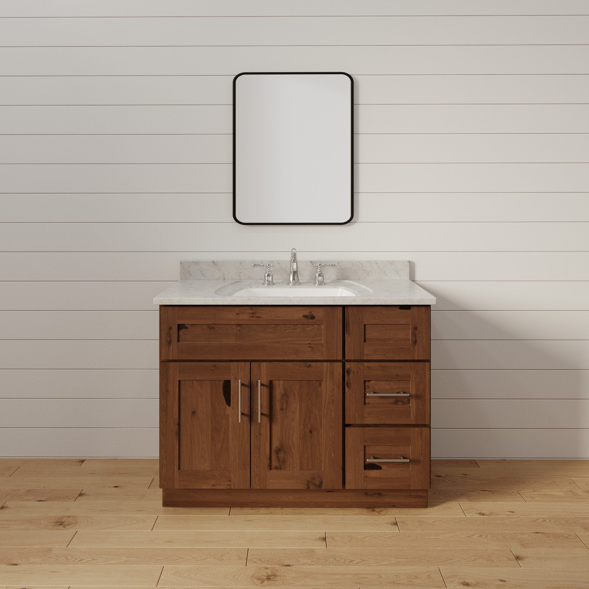 36 Inch Rustic Shaker Single Sink Bathroom Vanity with Drawers on the