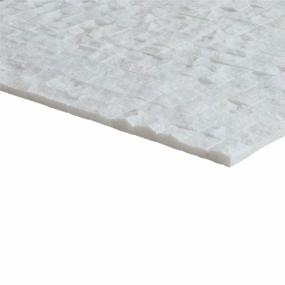 Carrara White Split Face Marble Mosaics